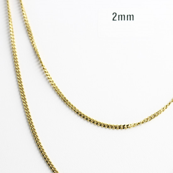 Cadena Cubana 14K 2mm 16"